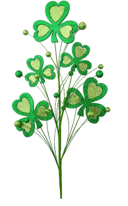 28" Glitter Shamrock Spray – Alexander and Company