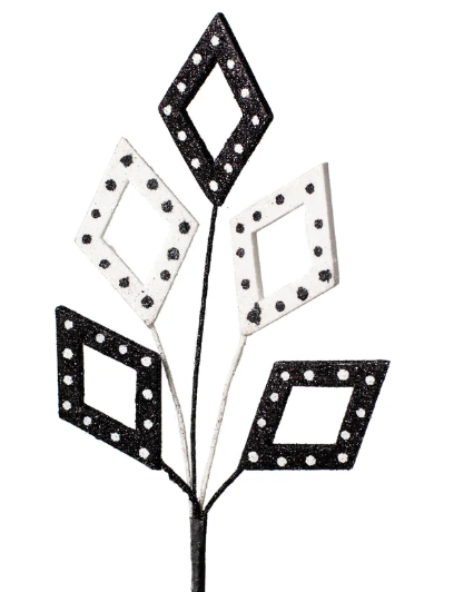 20" Black and White Glitter Diamond Pick – Alexander and Company
