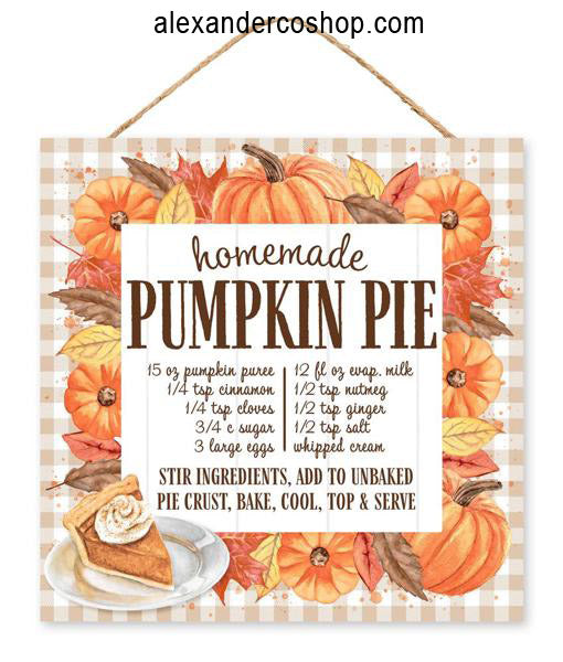 10"Sq Homemade Pumpkin Pie Sign – Alexander and Company