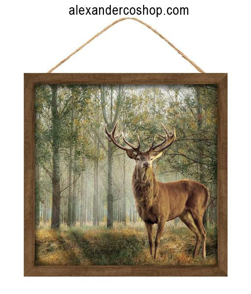 10"Sq Deer In The Woods W/Frame – Alexander and Company