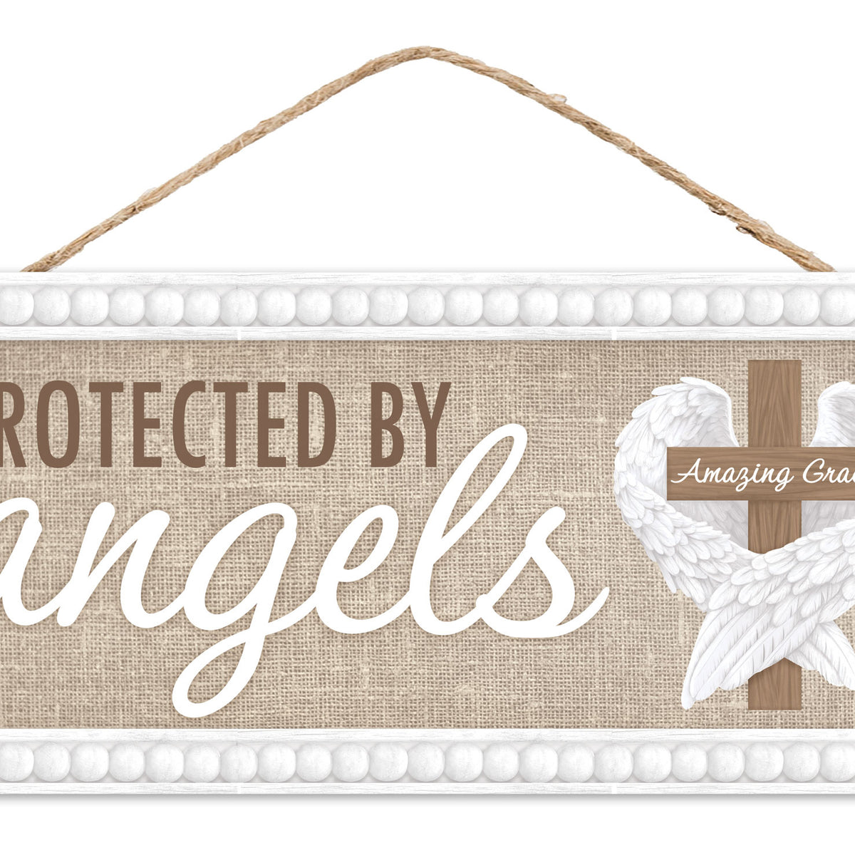 12.5"L x 6"H Protected By Angels Sign – Alexander and Company