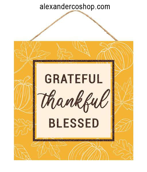 10"Sq Mdf Grateful, Thankful...Sign – Alexander and Company