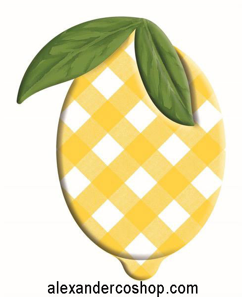 12"H x 9.5"W Embossed Check Lemon – Alexander and Company
