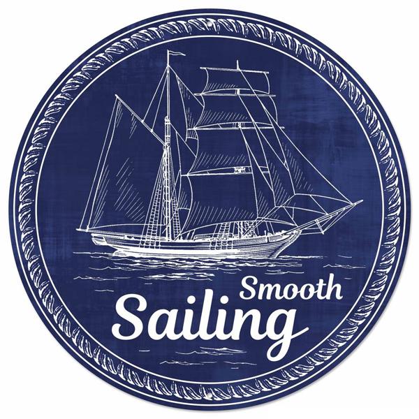 12"Dia Metal Smooth Sailing Sign – Alexander and Company