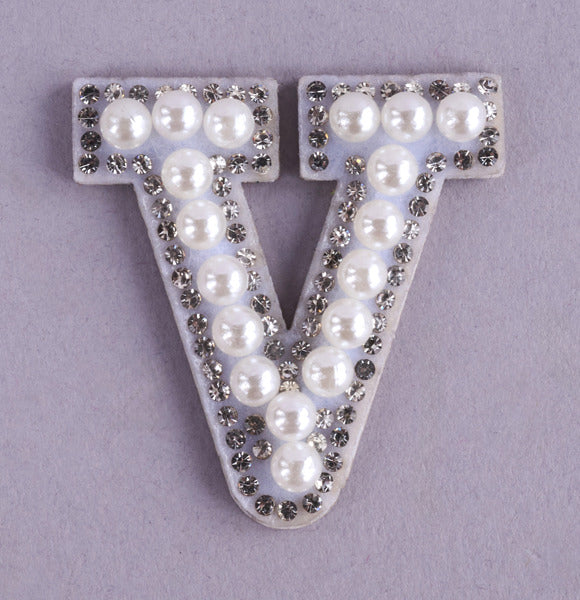 1.75" Pearl/Crystal Letter "V" Sticker – Alexander and Company
