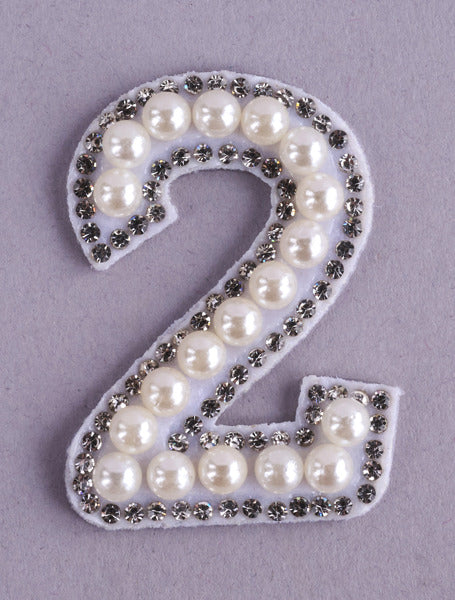 1.75" Pearl/Crystal Number "2" Sticker – Alexander and Company