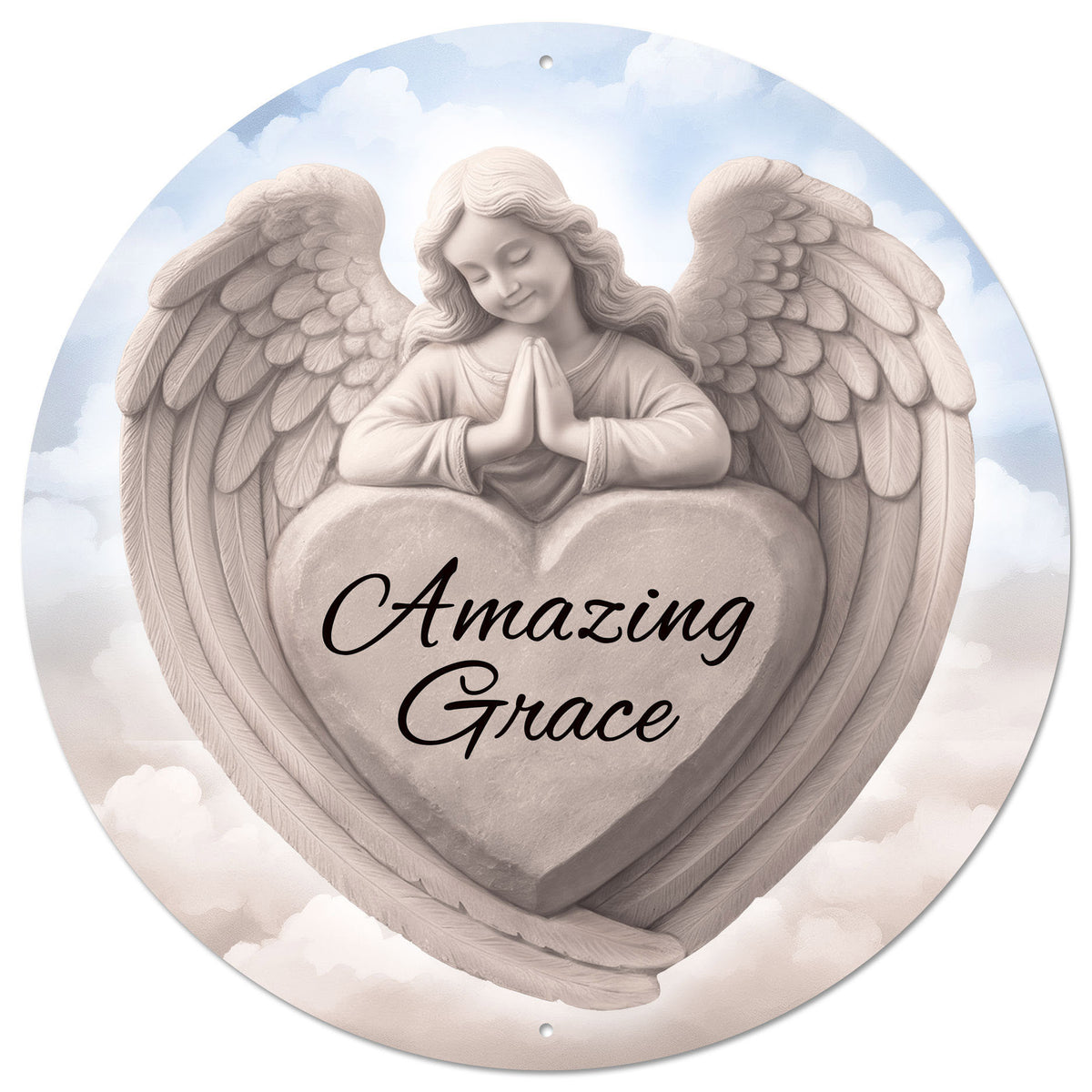 12"DIA AMAZING GRACE/ANGEL SIGN – Alexander and Company