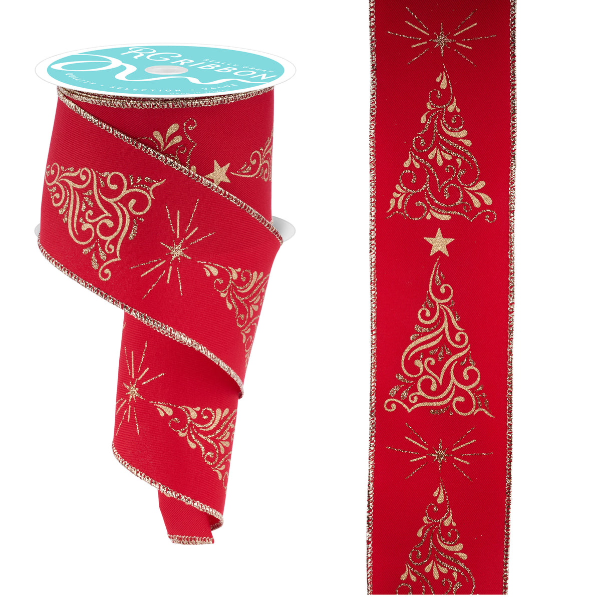 2.5" x 10yd Metallic Swirl Christmas Trees – Alexander and Company
