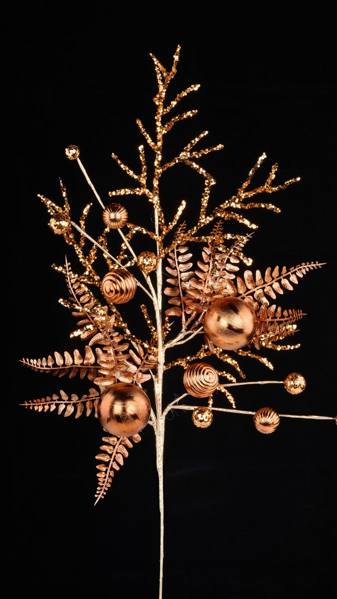 28"L Striped Ball/Fern Spray – Alexander and Company