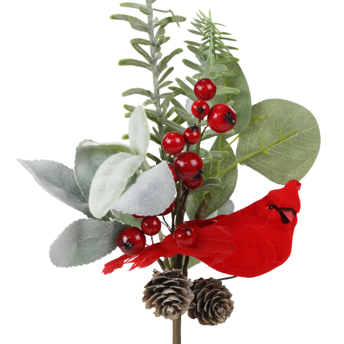 10"L Berry/Eucalyptus/Pinecone Bird Pick – Alexander and Company
