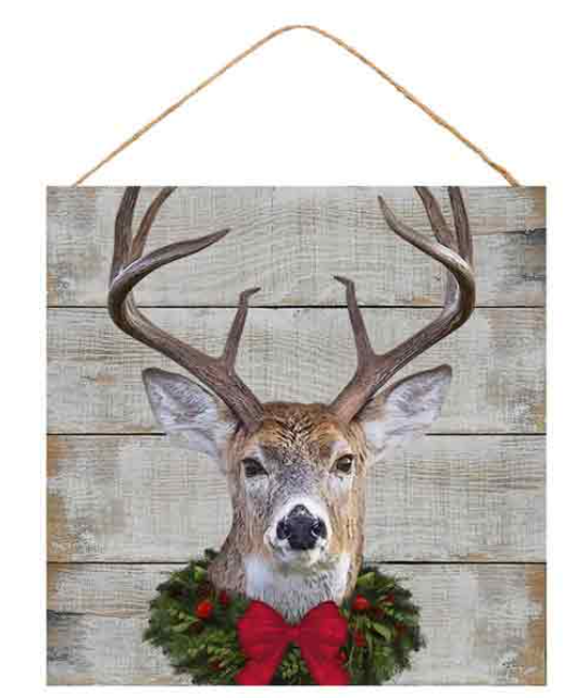 10" Sq. Christmas Deer Sign – Alexander and Company
